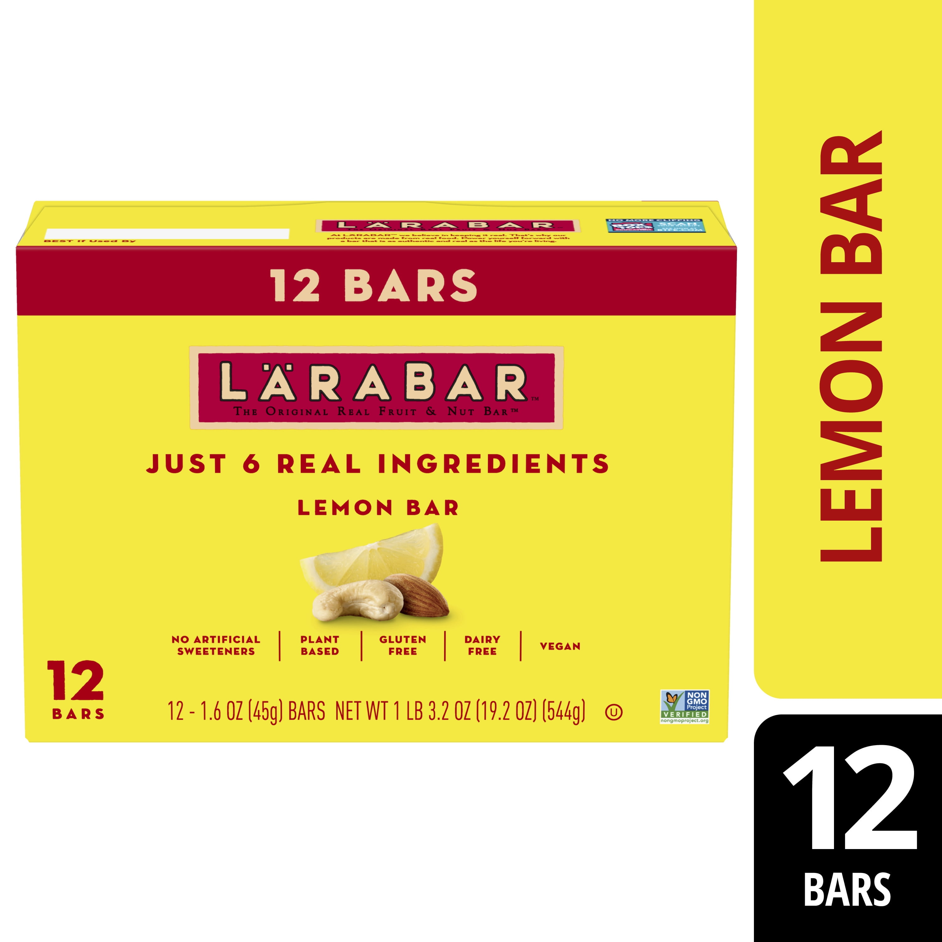 Larabar Lemon Bar, Gluten Free Vegan Fruit & Nut Bars, 1.6 oz bars, 12 ...