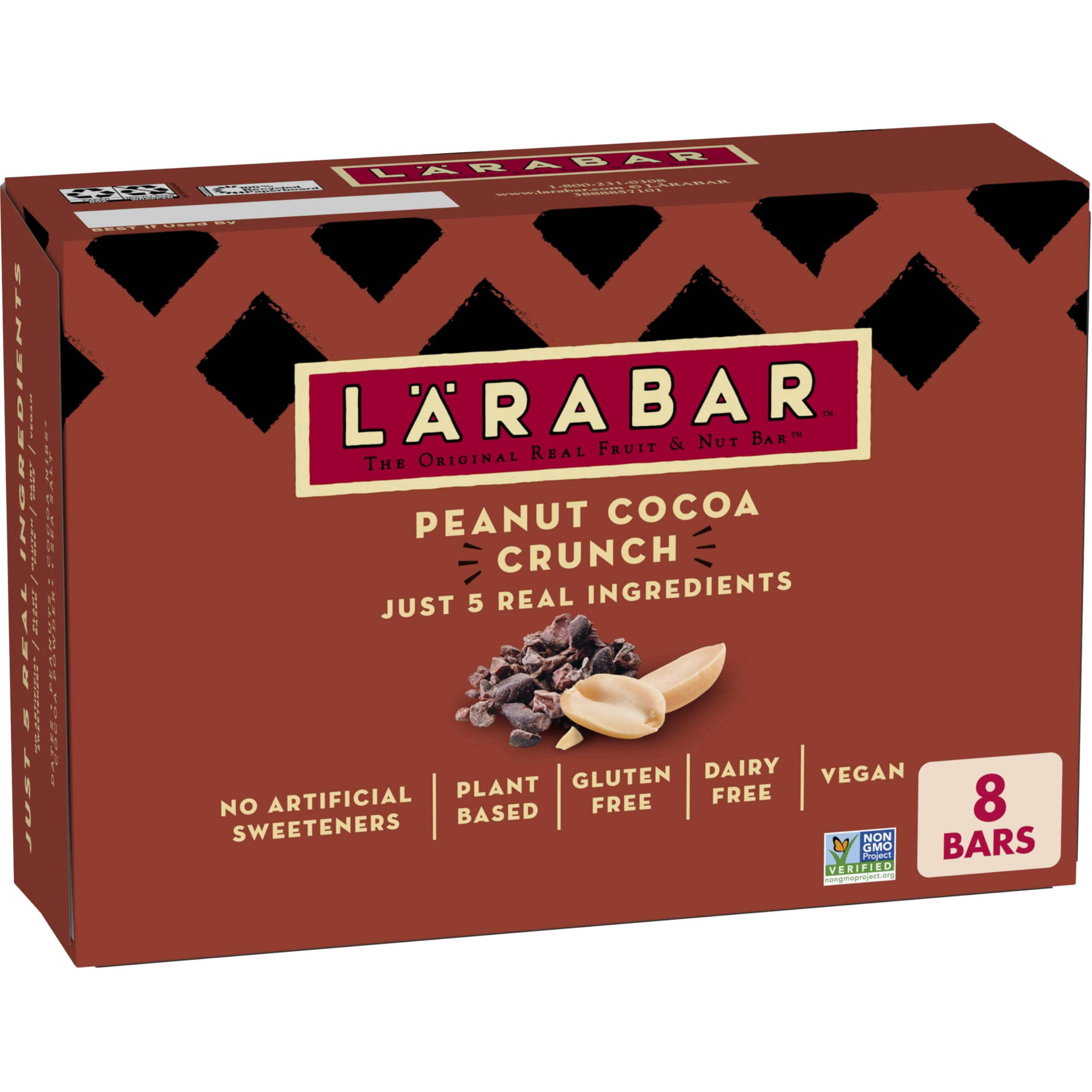 Larabar Peanut Cocoa Crunch ESF27 Bars, Vegan and Gluten Free Snacks, 8 ...