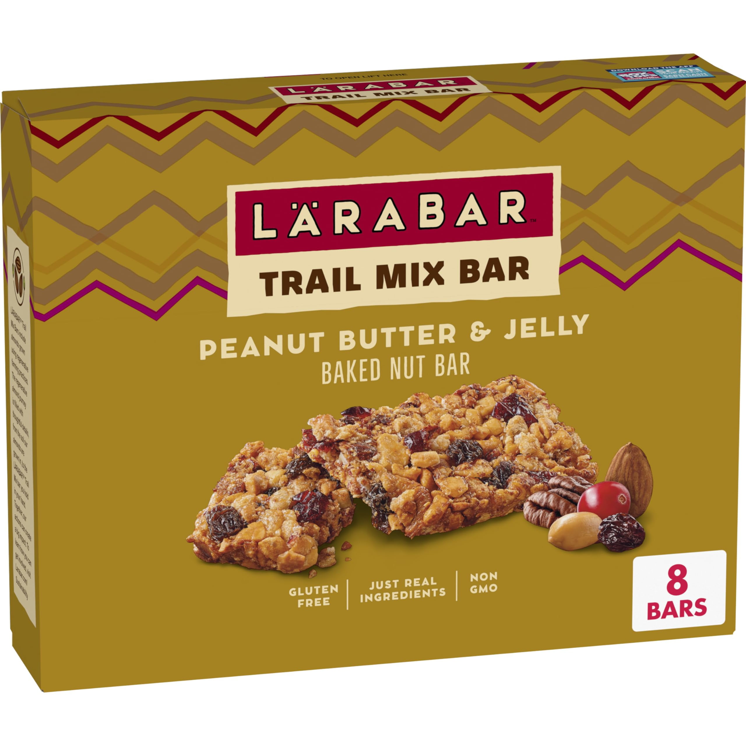 Larabar Trail Mix Bars, Peanut Butter and Jelly, Gluten Free Baked Nut ...