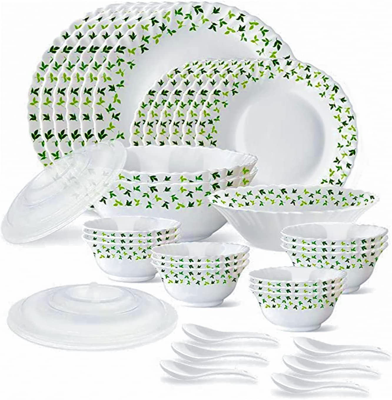 Larah 35 Pieces Gourmet Dinnerware Set for 6, Chip Resistant Tempered ...