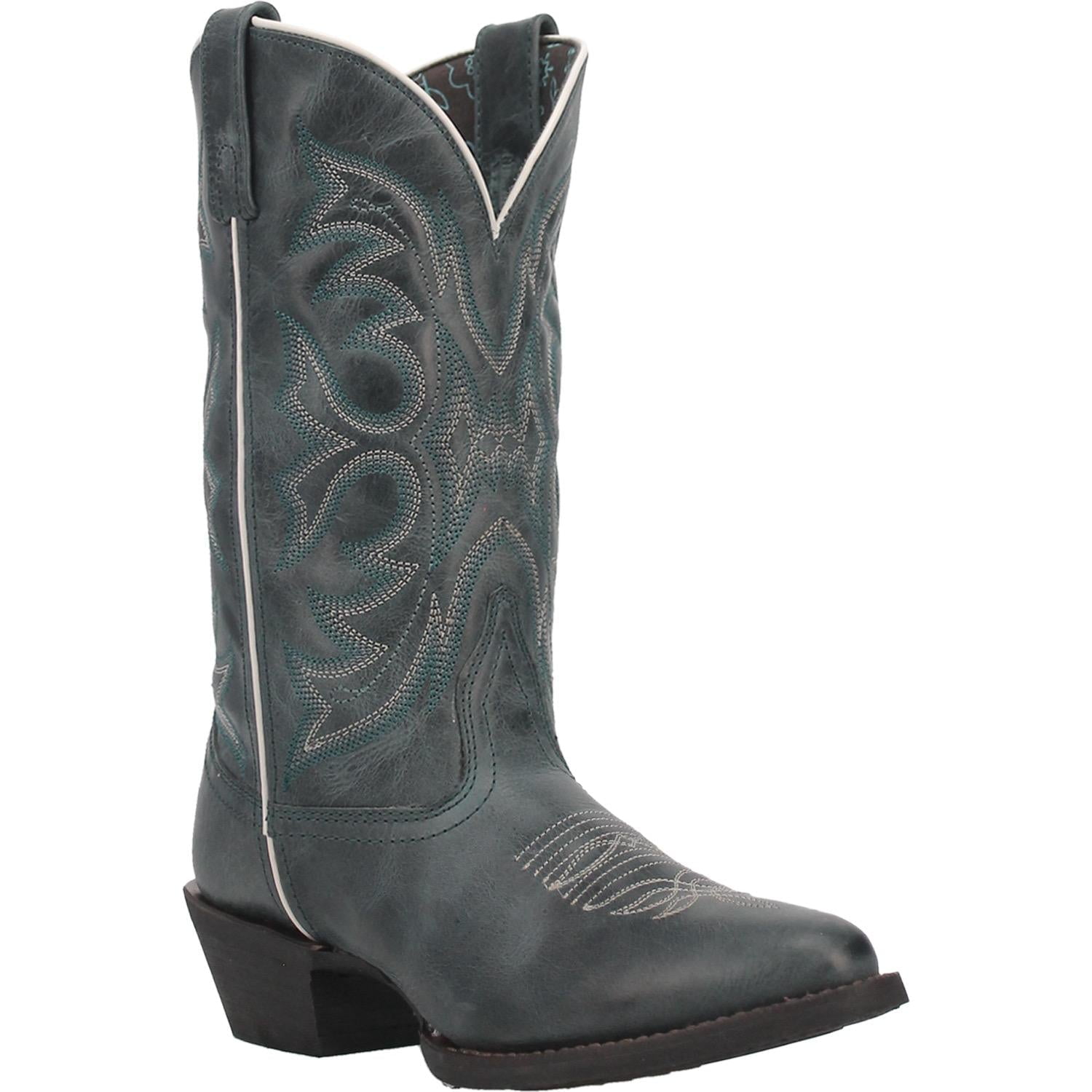 Laredo Ladies Billie Turquoise Round Toe Pull On Western Boots 51107 ...