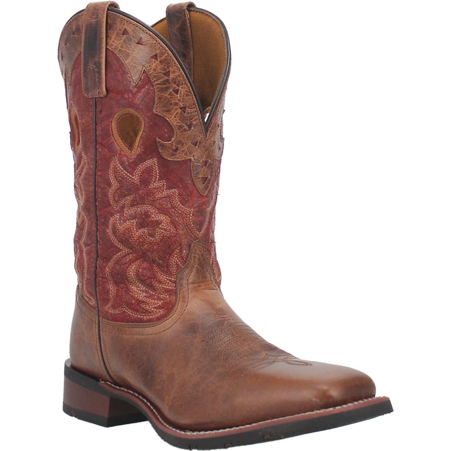 Laredo Men's Ross Western Boot Broad Square Toe Brown 11 D(M) US ...