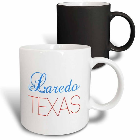 3drose, Laredo, Texas, Red, Blue Text. Patriotic Home Town Design, 11oz ...