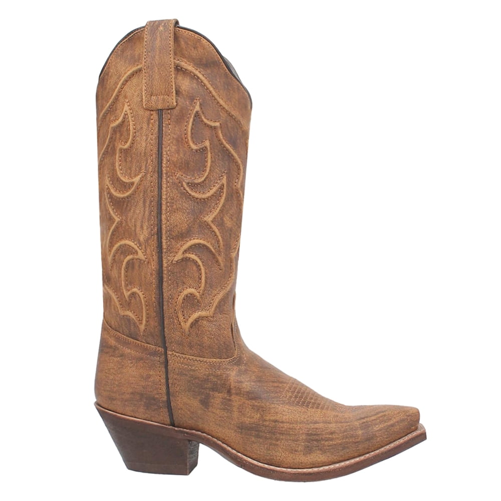 Laredo Womens Reva Embossed Snip Toe Cowboy Mid Calf Boots - Walmart.com