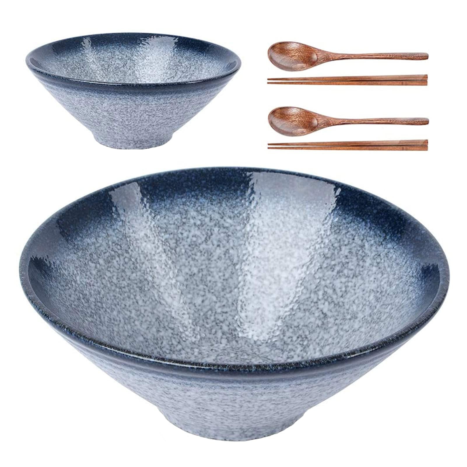Lareina Ceramic Japanese Ramen Bowls, 2 Sets (6 Piece) 60 Ounce, Large ...