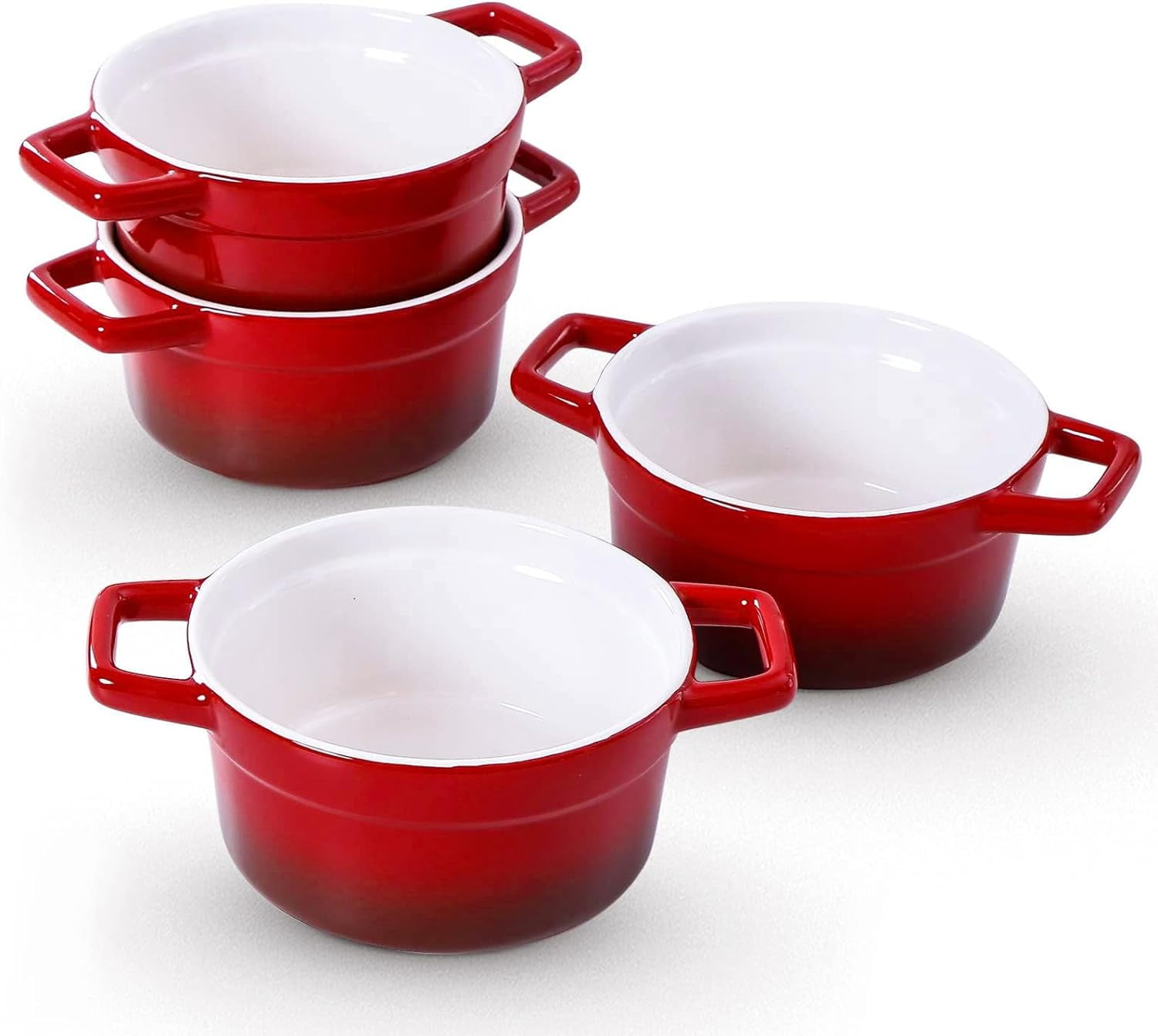 Lareina Large Ceramic Soup Bowls, Set of 4, Red - Walmart.com