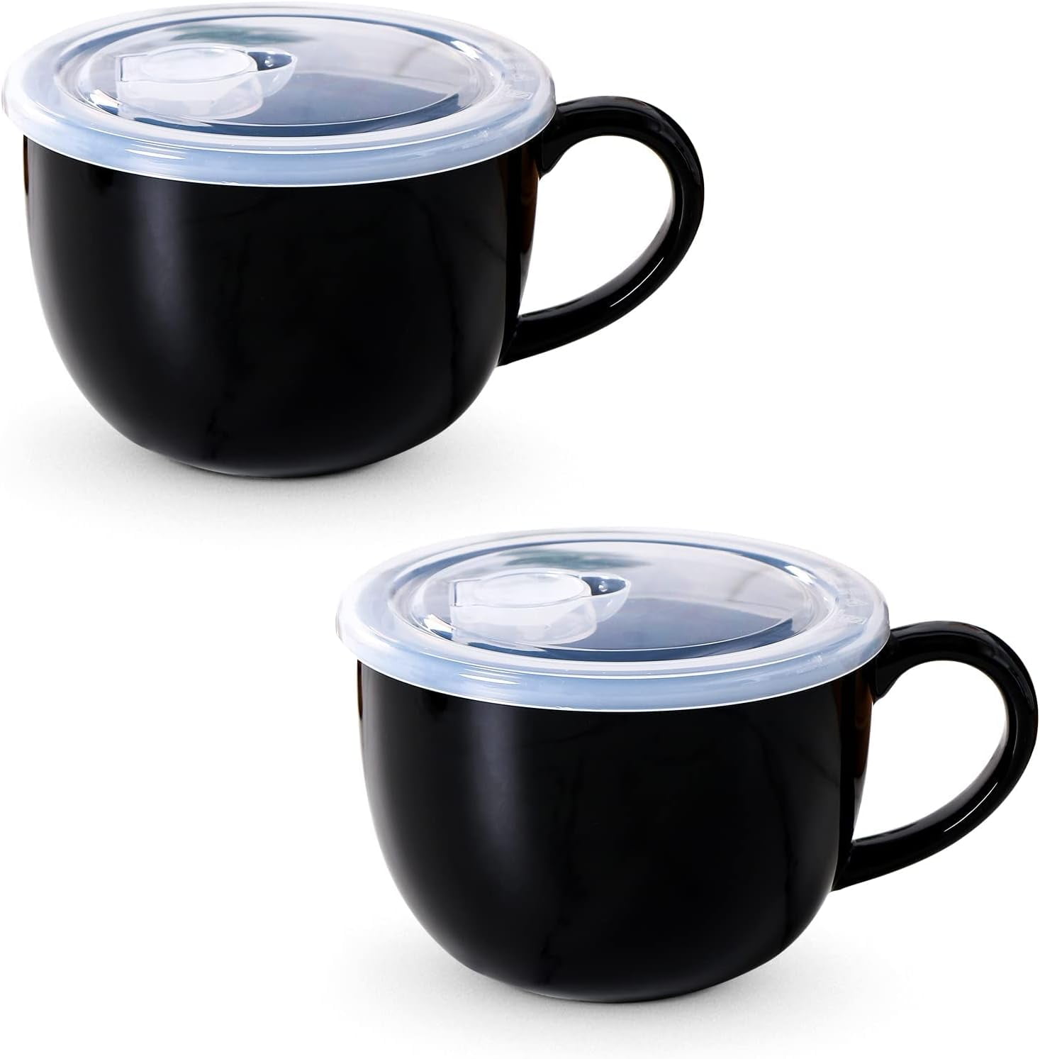 Lareina Large Soup Mugs 28 oz - Ceramic Cups With Anti-Heat Handle ...