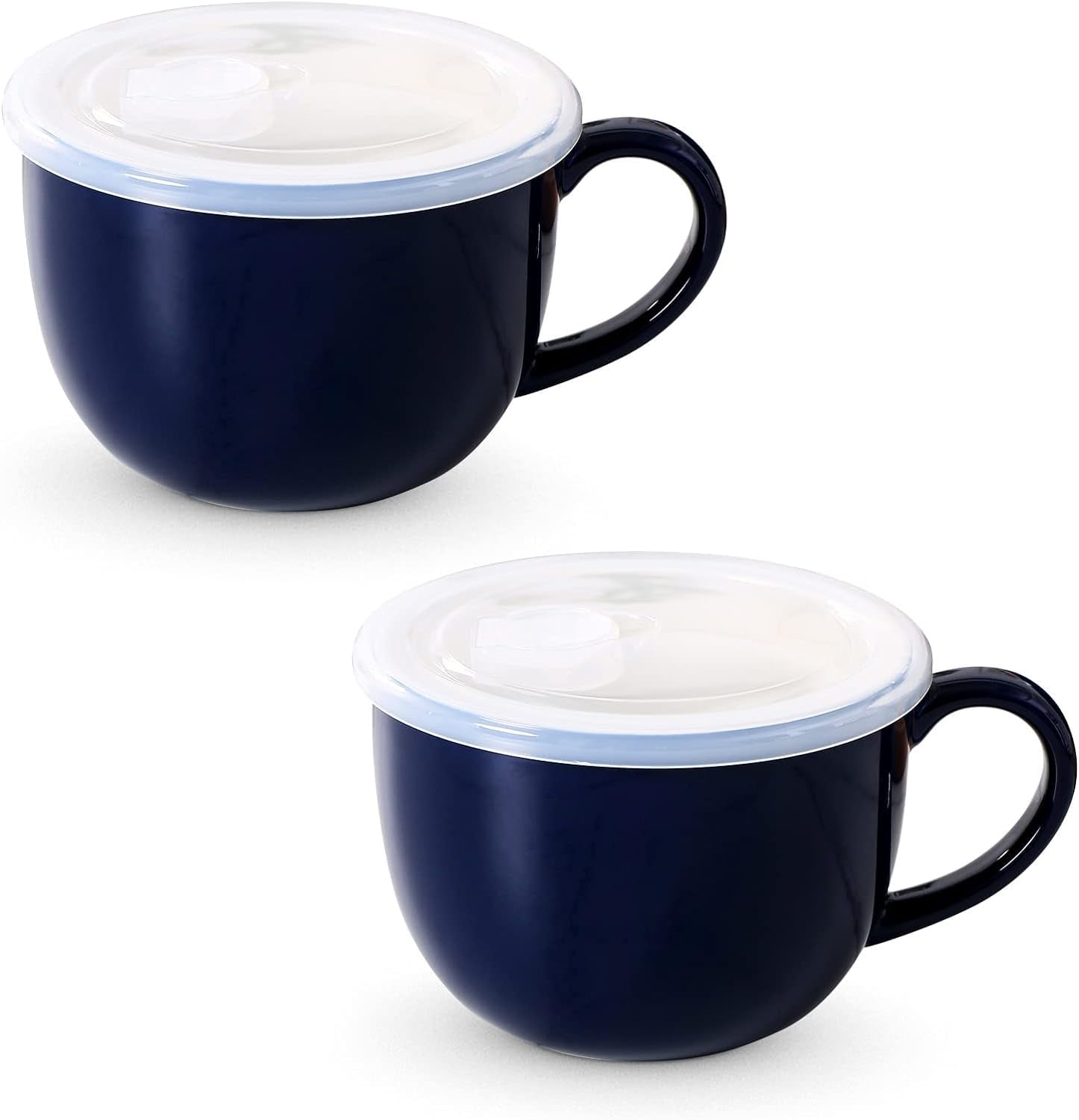 Lareina Large Soup Mugs 28 oz - Ceramic Cups With Anti-Heat Handle ...