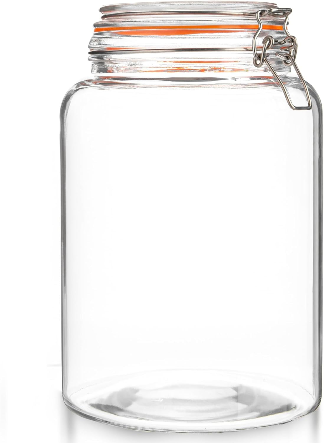Large 1 Gallon Glass Mason Jar Extra Wide-Mouth with Hinged Lids ...