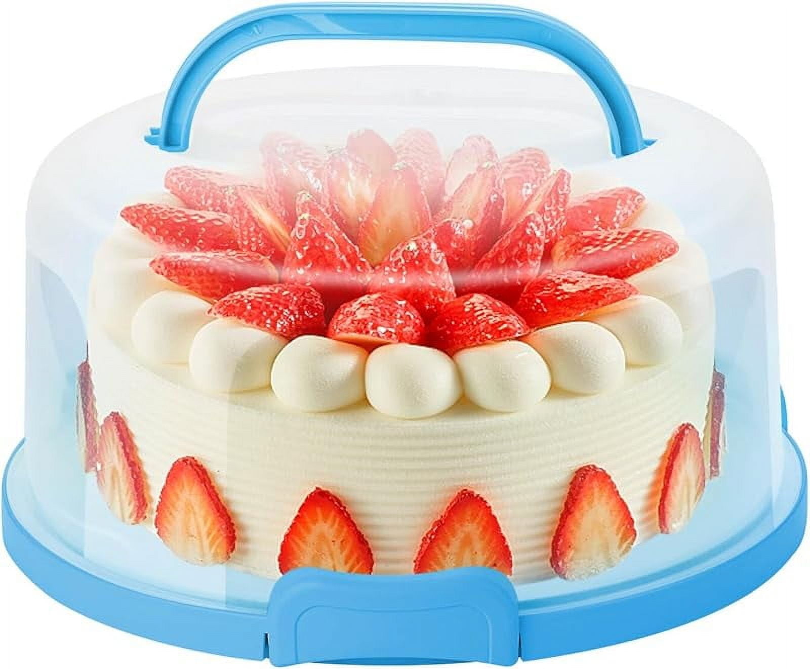 Large 10 Inch Cake Carrier Keeper Stand with Handles and Lids Container ...