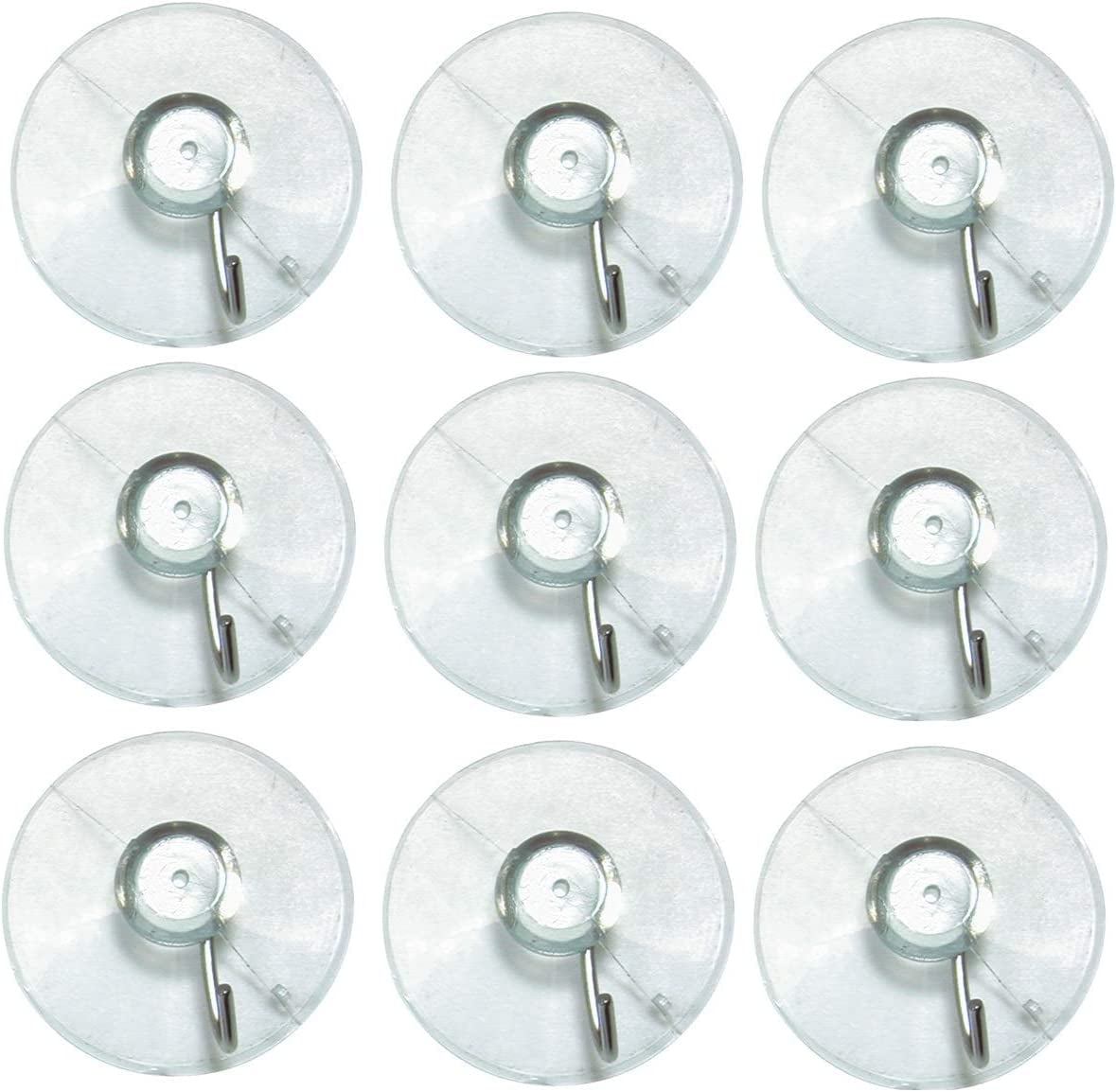 Large 10 Piece Value Pack Clear Plastic Suction Cup with Removable Hook ...