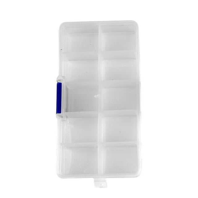 Large 10-grid Transparent Storage Box with Adjustable Partition Plastic ...