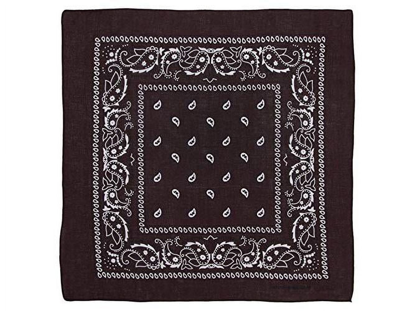 BANDANA Brand Large 100% Cotton Paisley Bandanas - Dark Brown 22x22 ...