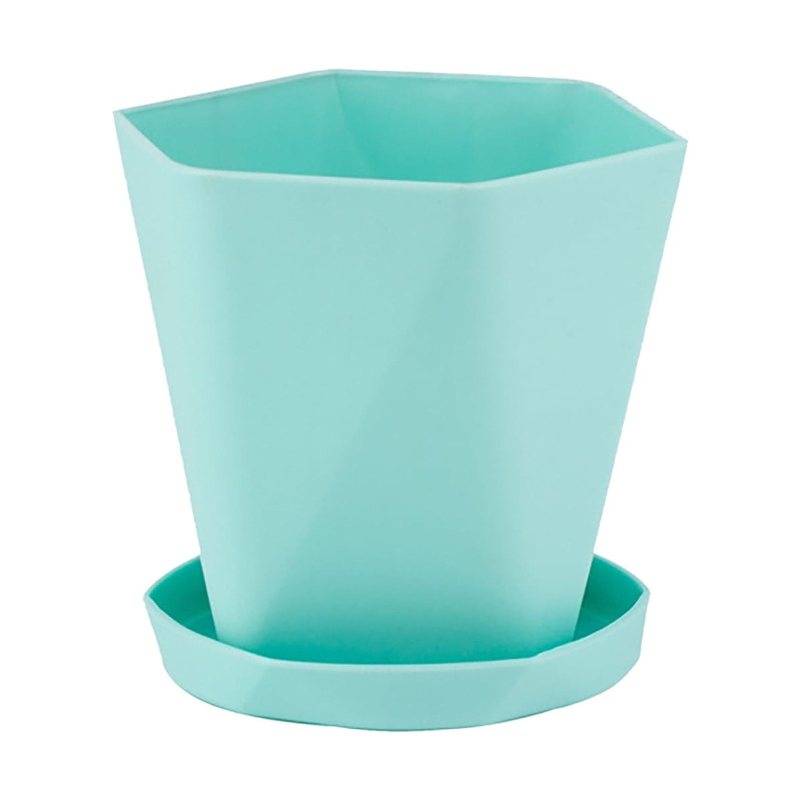 Large Plastic Flower Pot with Drainage Holes & Saucer - Thickened ...