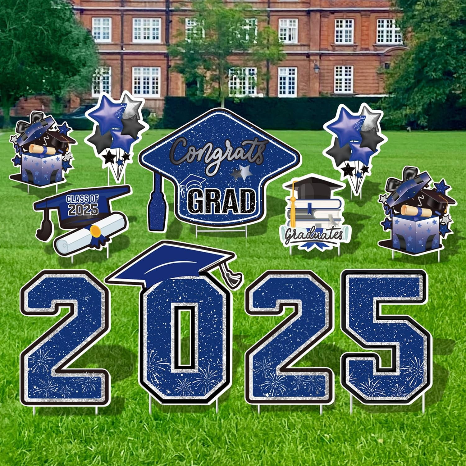 Large 11 PCS Graduation Yard Signs, Class of 2025 Congrats Grad Outdoor ...
