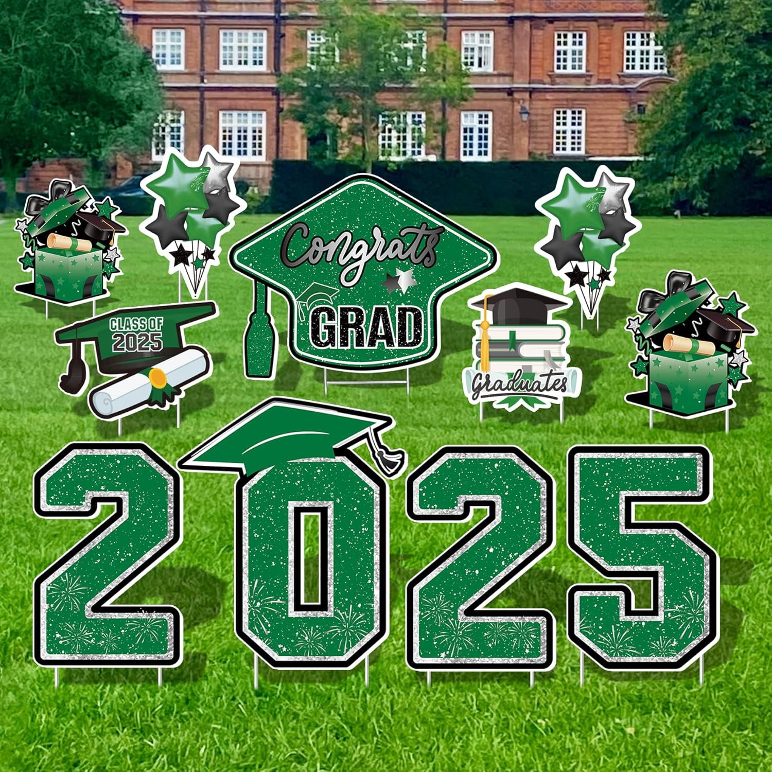 Large 11 PCS Graduation Yard Signs Class of 2025, Congrats Grad Outdoor ...