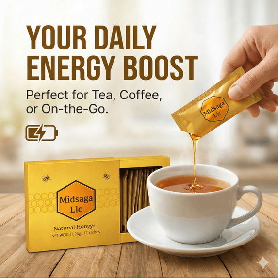 Large 12 Pack of Midsaga llc Natural Honey Enriched with Bee Pollen ...