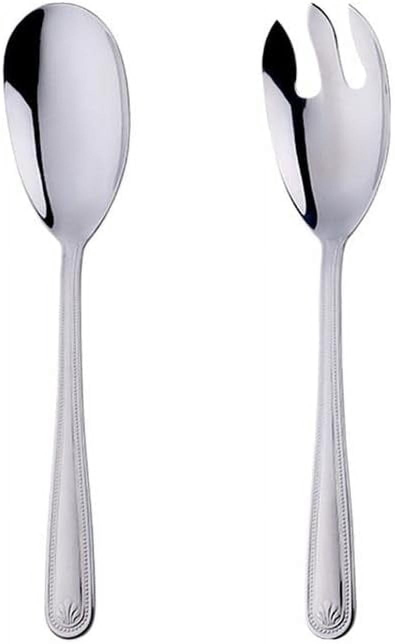 Large 12" Salad Servers Set Serving Spoon Spork 18/10 Stainless Steel ...