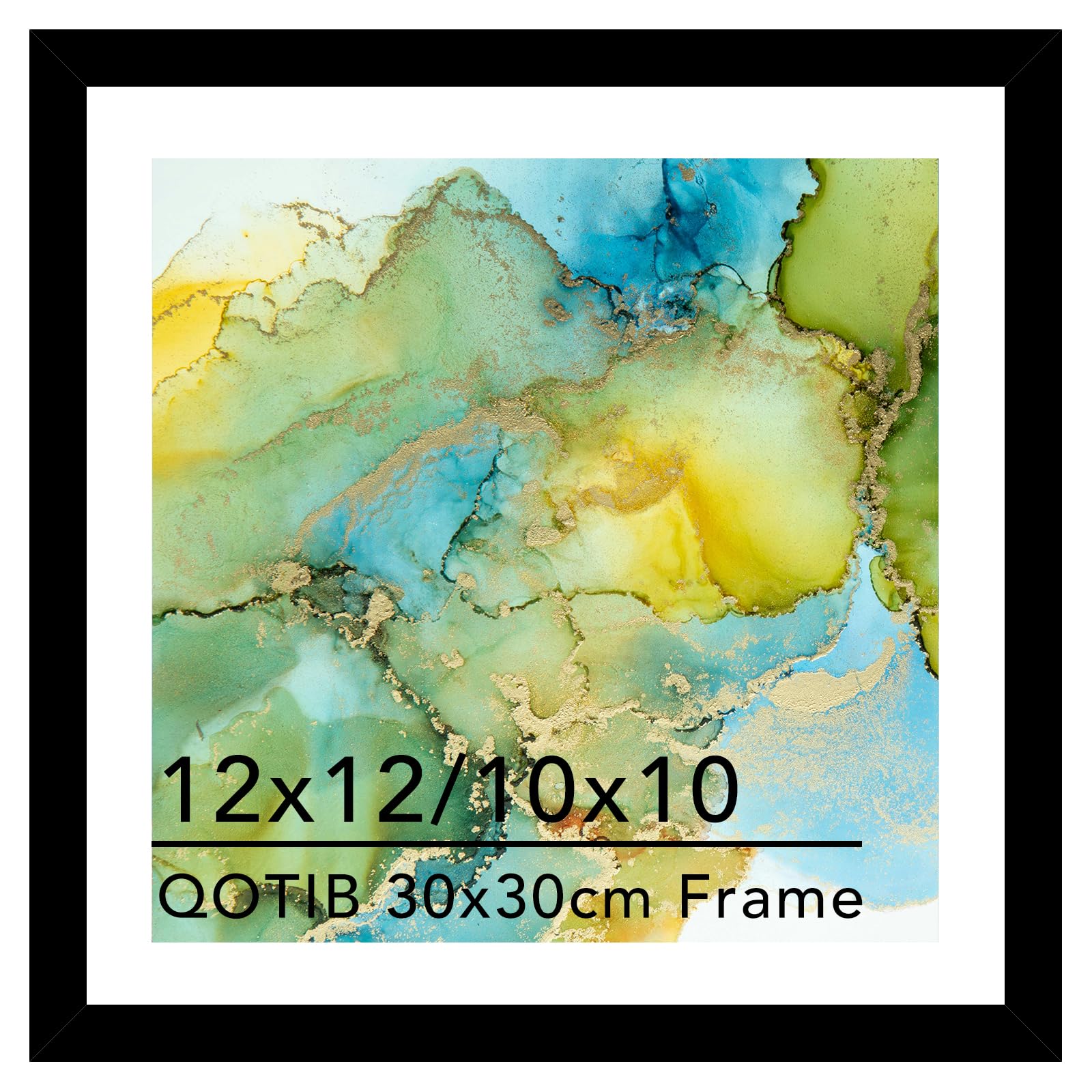 Large 12x12 Wood Picture Frame, Includes 10x10 Mat for 10x10 Photos ...
