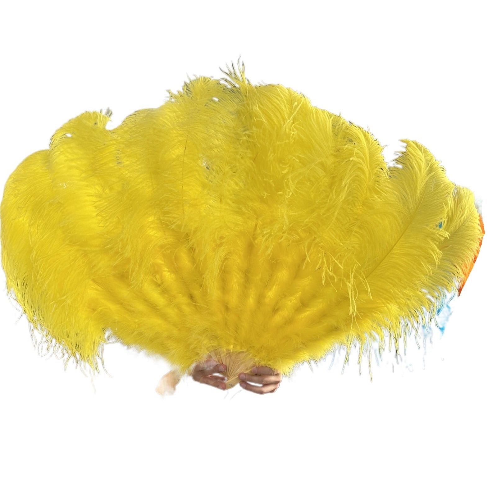 Large 13 Bone Fuffly Ostrich Feathers Fans 100CM 130CM Handheld Plumes ...