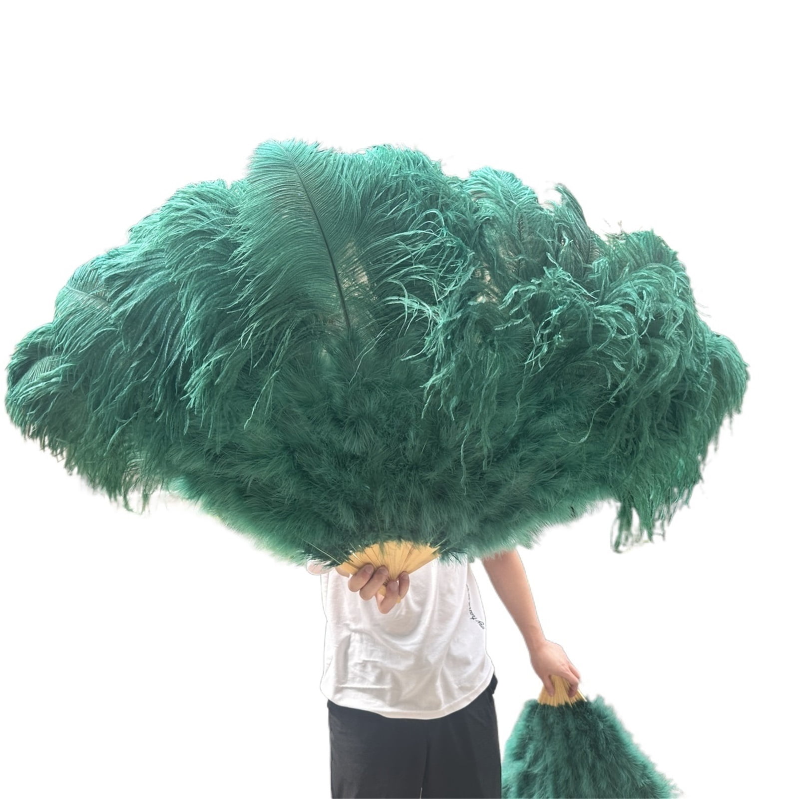 Large 13 Bone Fuffly Ostrich Feathers Fans 100CM 130CM Handheld Plumes ...