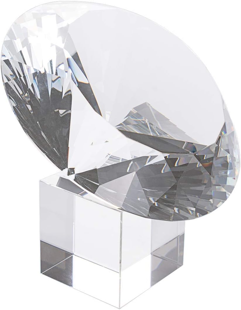Large 150mm (5.9 In.) Crystal Polyhedron Diamond Paperweight for ...