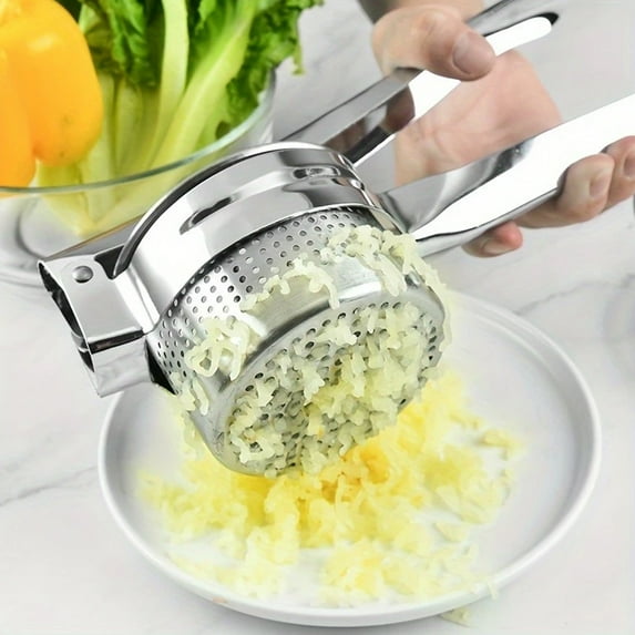 Large 15oz Potato Ricer, Heavy Duty Stainless Steel Potato Masher and ...