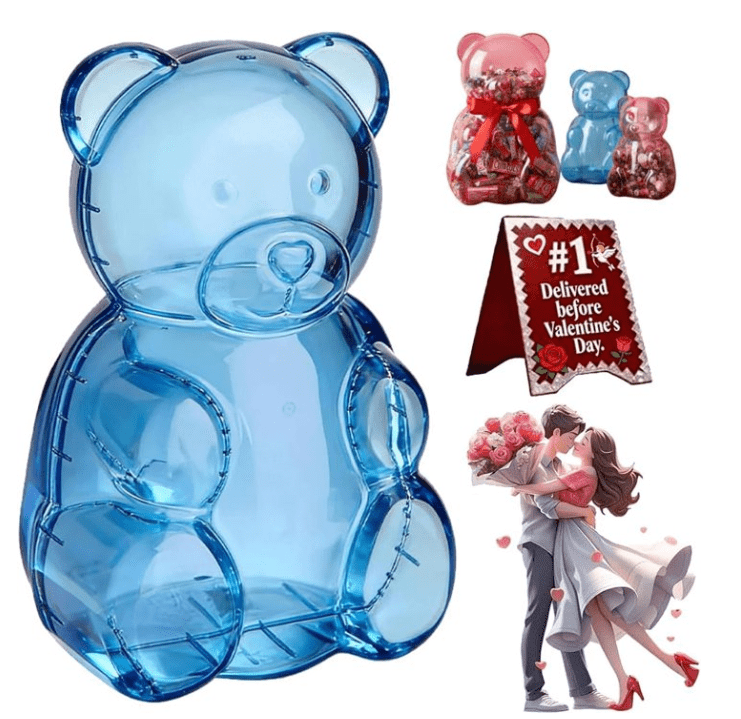 Large 16 Inch Tall Red Gummy Bear Shaped Candy Container for 2026 Valentine's Day - Decorative ...
