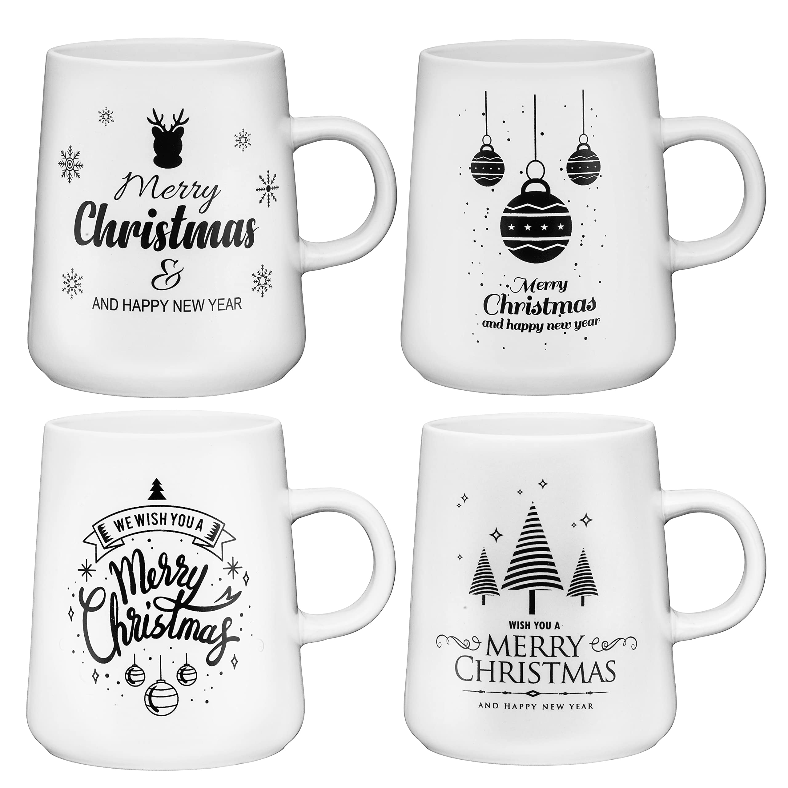 Large 16 Oz Ceramic Holiday Coffee Mugs Funny Christmas New Year ...