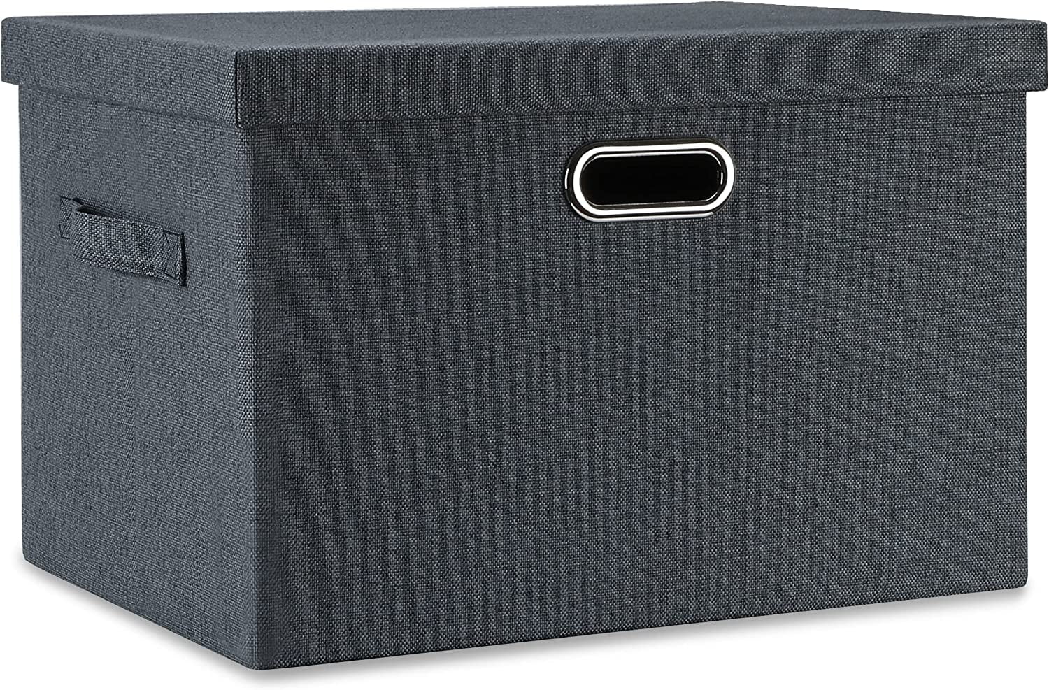 Large 17" 36 Quart Collapsible Stackable Storage Bins with Lids, 1 Pack ...