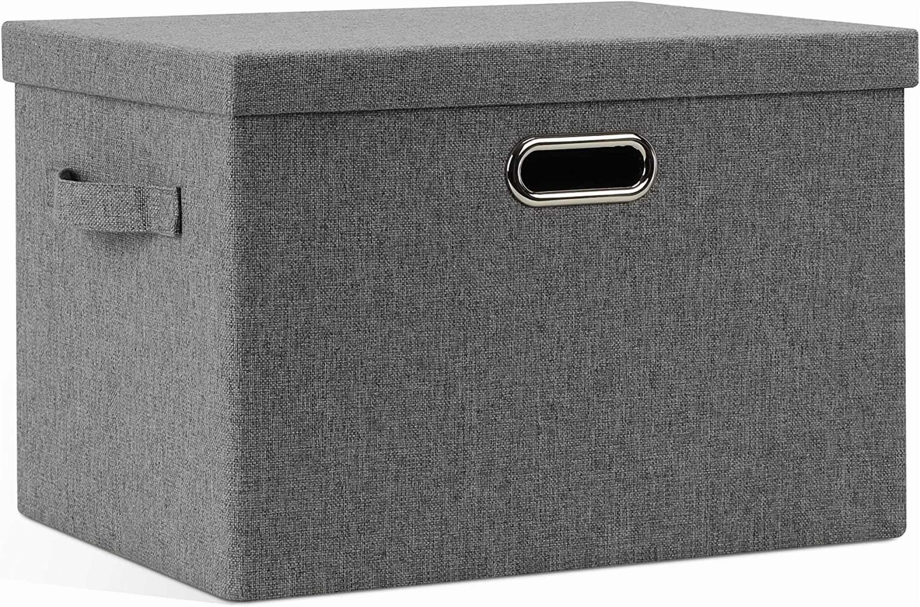 Large 17" 36 Quart Collapsible Stackable Storage Bins with Lids, 3 ...