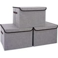 Large 17 42 Quarts Collapsible Stackable Storage Bins With Lids [3