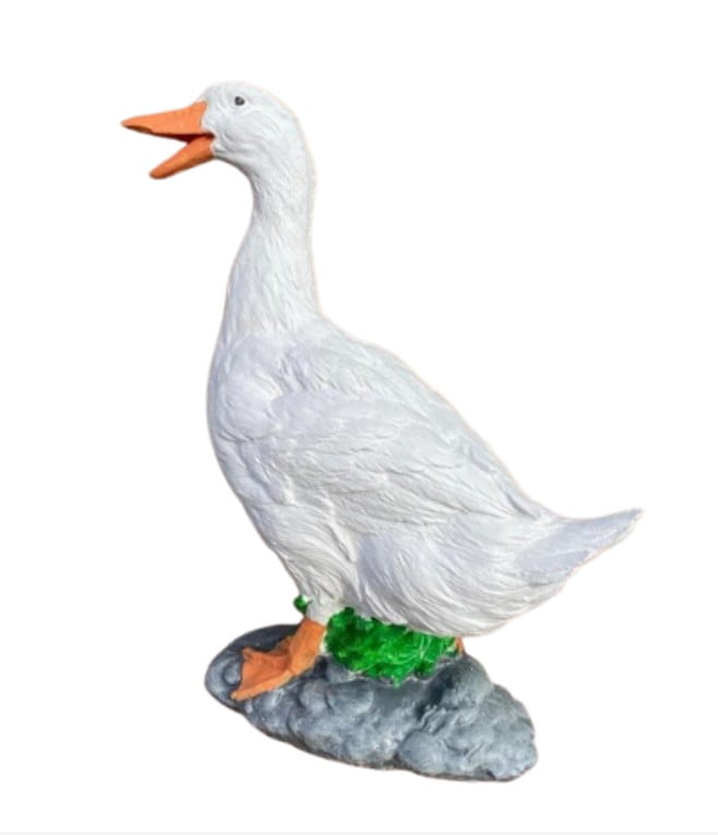 Large 17″ Cement porch Goose Statue, American Dress up sculpture, life ...