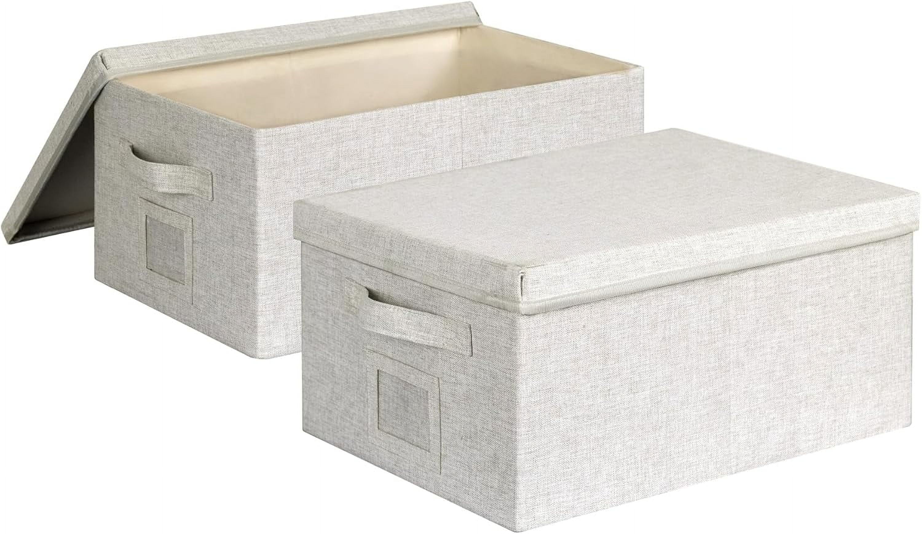 Large 17''x12'' Quart Collapsible Stackable Storage Bins with Lids, 2 ...
