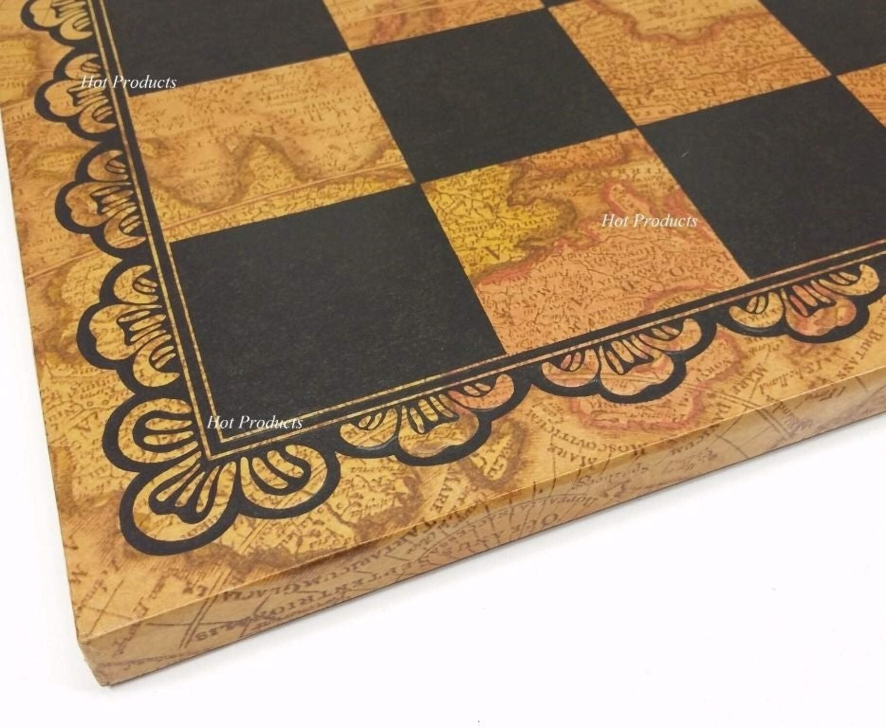 Italfama Large 18" Faux Pressed Leather Chess Board With 2" Squares ...