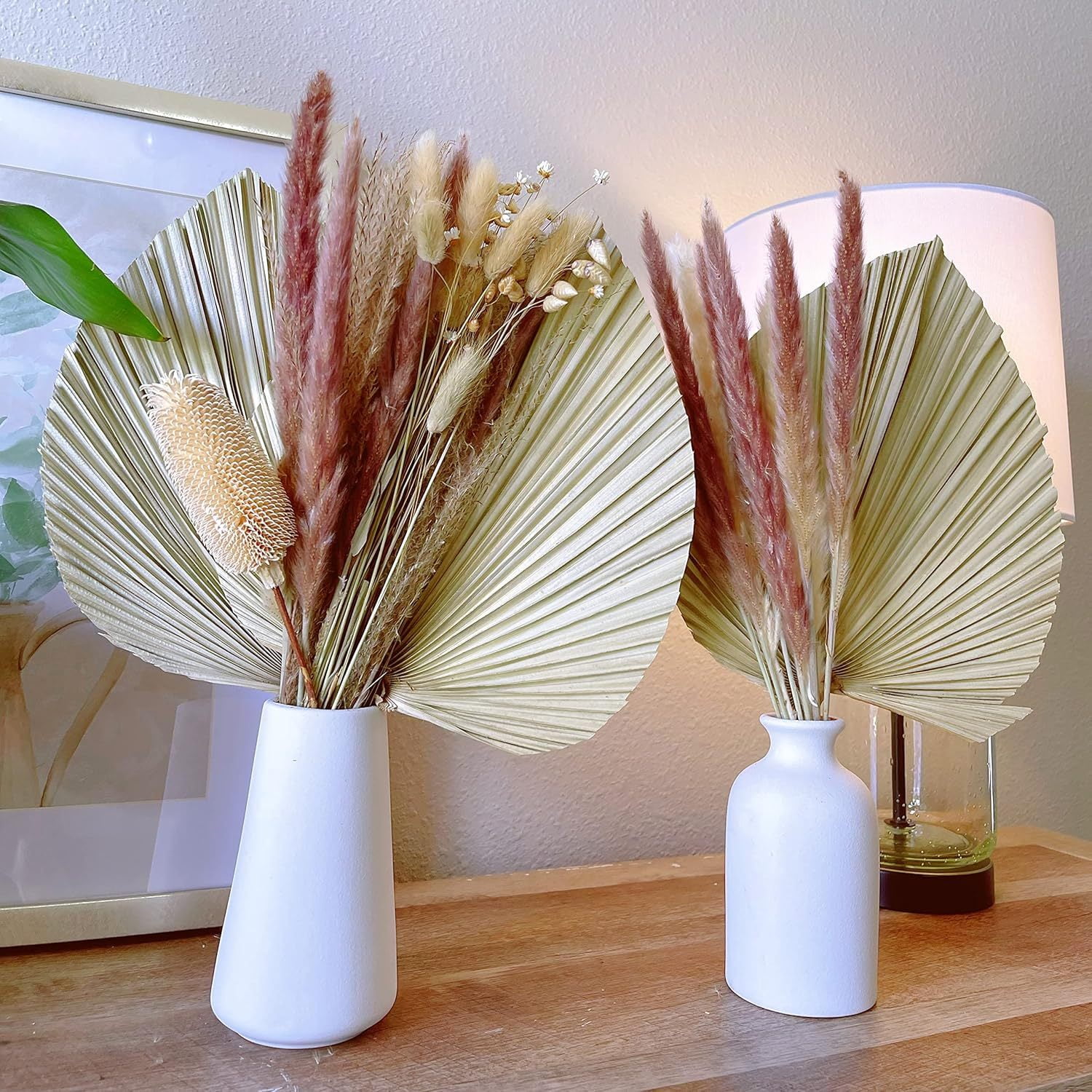 Large 18" x10" Natural Trimmed Dried Palm Leaves, Dried Palm Spear ...