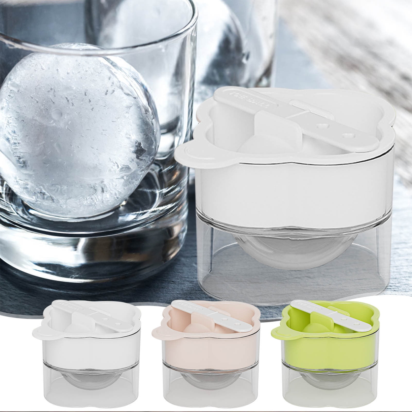 Large 2.5-Inch Sphere Ice Ball Maker Mold - Silicone Tray for Whiskey ...