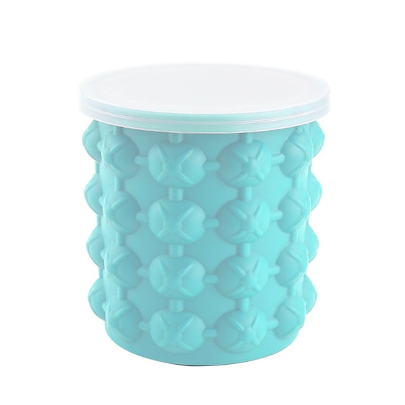 Large 2 In 1 Ice Bucket & Ice-Mold with Lid,Silicon Ice Cubes Maker ...