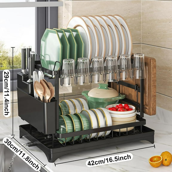 Large Dish Drying Rack for Kitchen Counter,Detachable Large Capacity ...