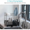 Large 2-Tier Stainless Steel Dish Drying Rack with Drain Pipe and ...