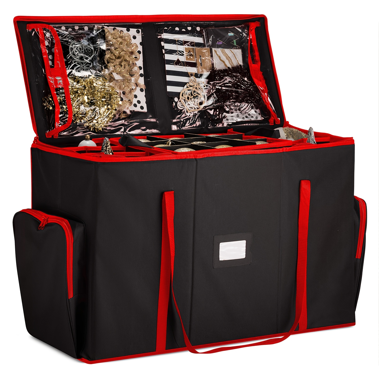 Large 2-in-1 Christmas Ornament & Figurine Storage Box - 600D Oxford ...