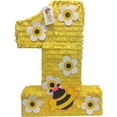 Large 20" Yellow Number One Pinata Queen Bee Theme Bumblebee Party ...