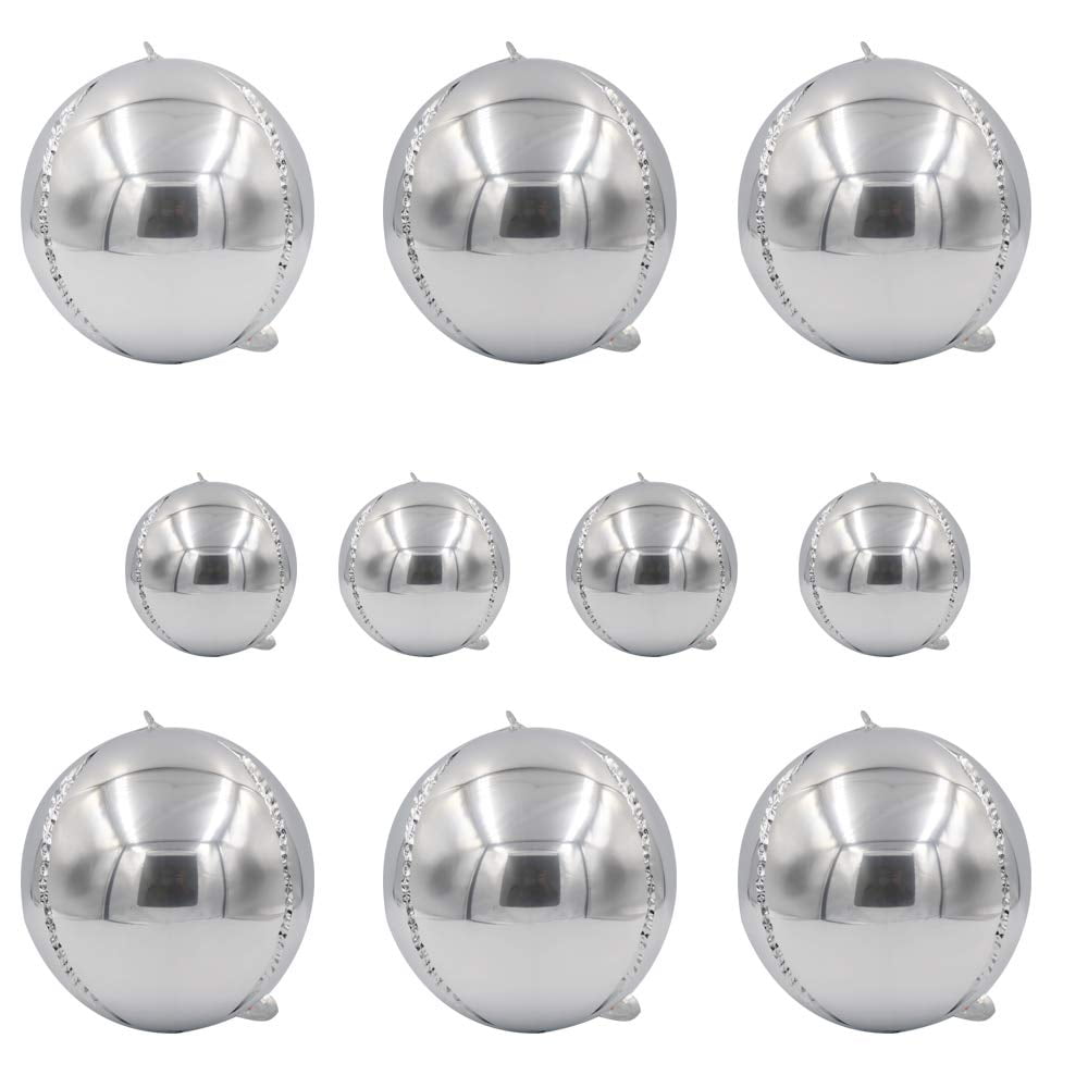 Large 22inch Silver 4D CM31 Foil Balloons Decorations-360 Degree Round ...