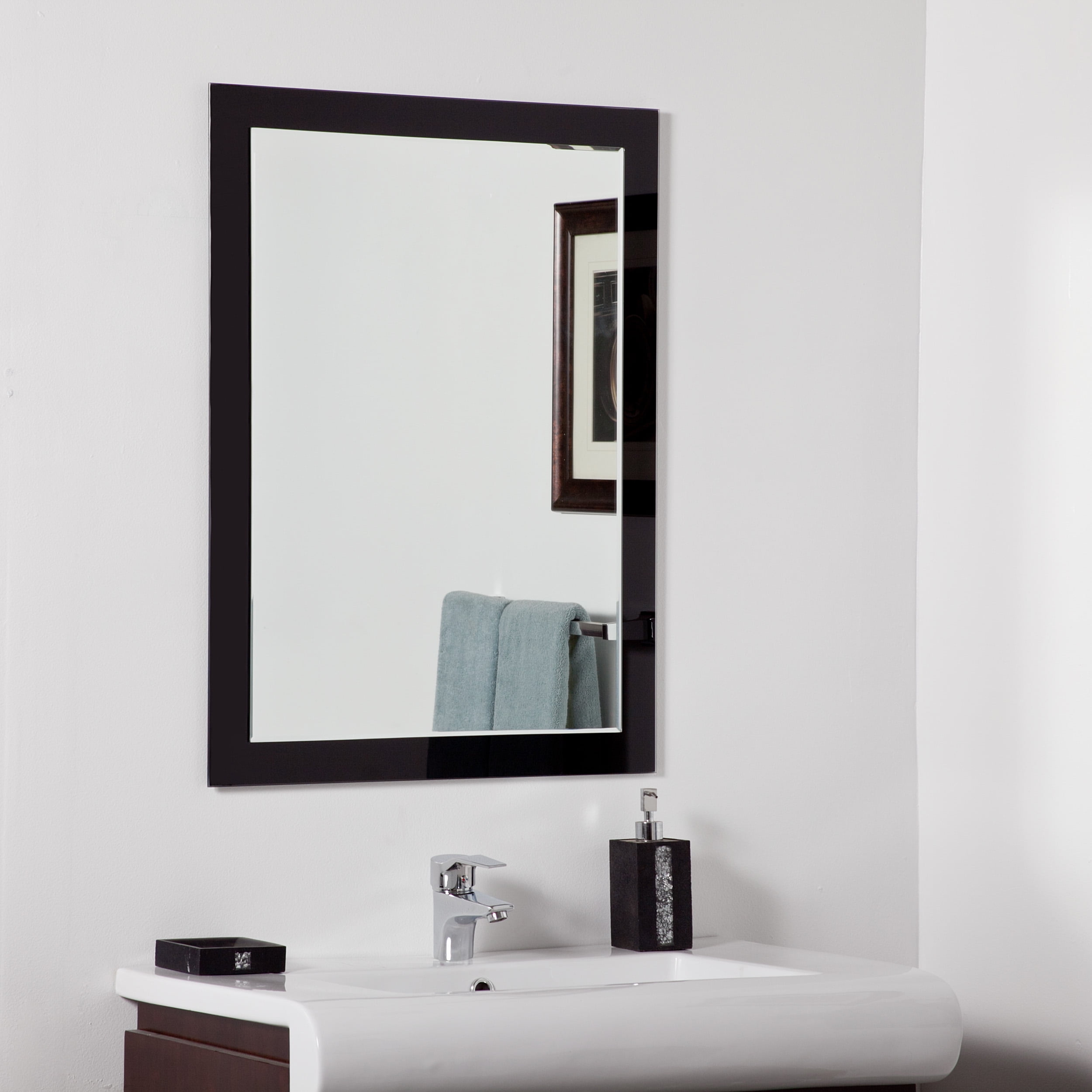 Dcor Wonderland Rectangular Black Mirror - Modern Wall Mirror - Walmart.com