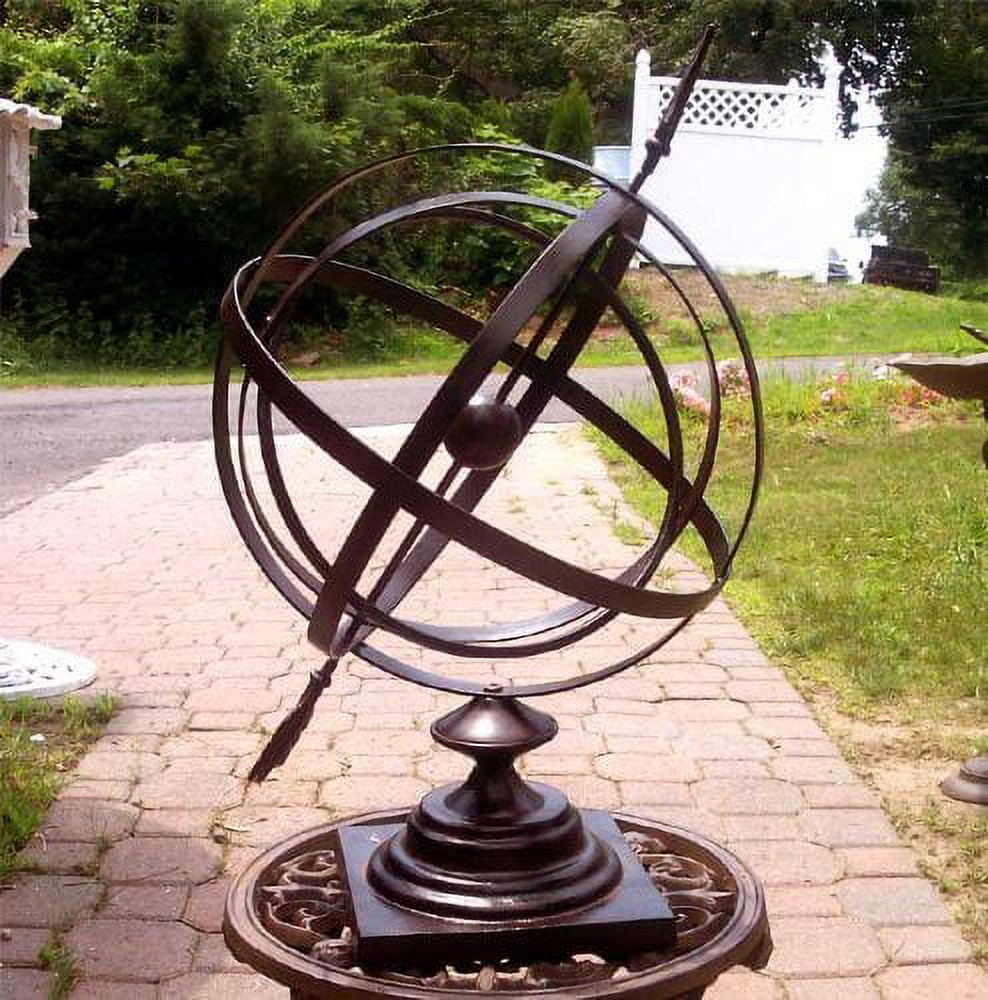 Large 24" Iron Arrow Armillary Sphere with Stand, Decorative Metal ...