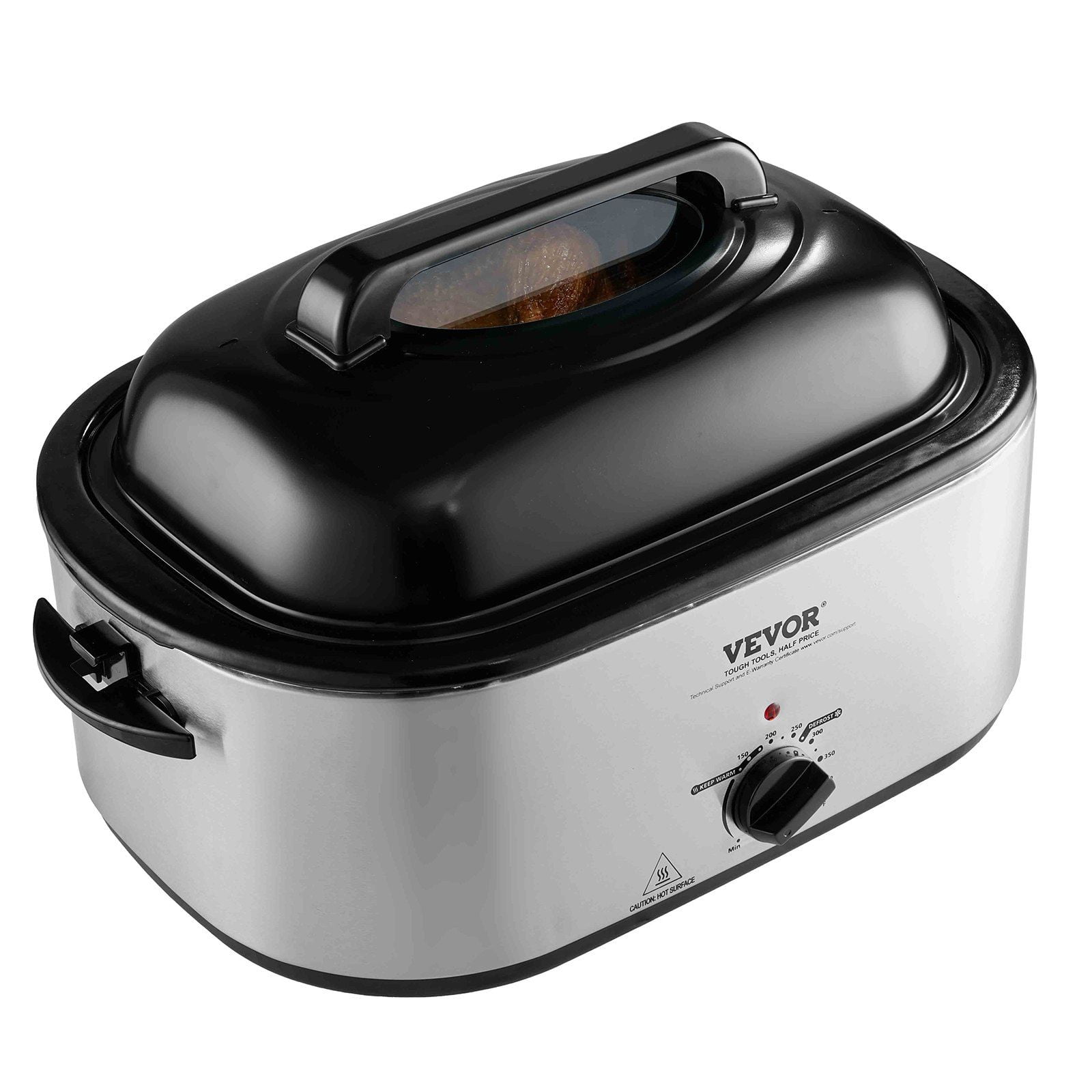 Large 24 Quart Roaster Oven with Self-Basting Lid Cooks 28LB Turkeys ...