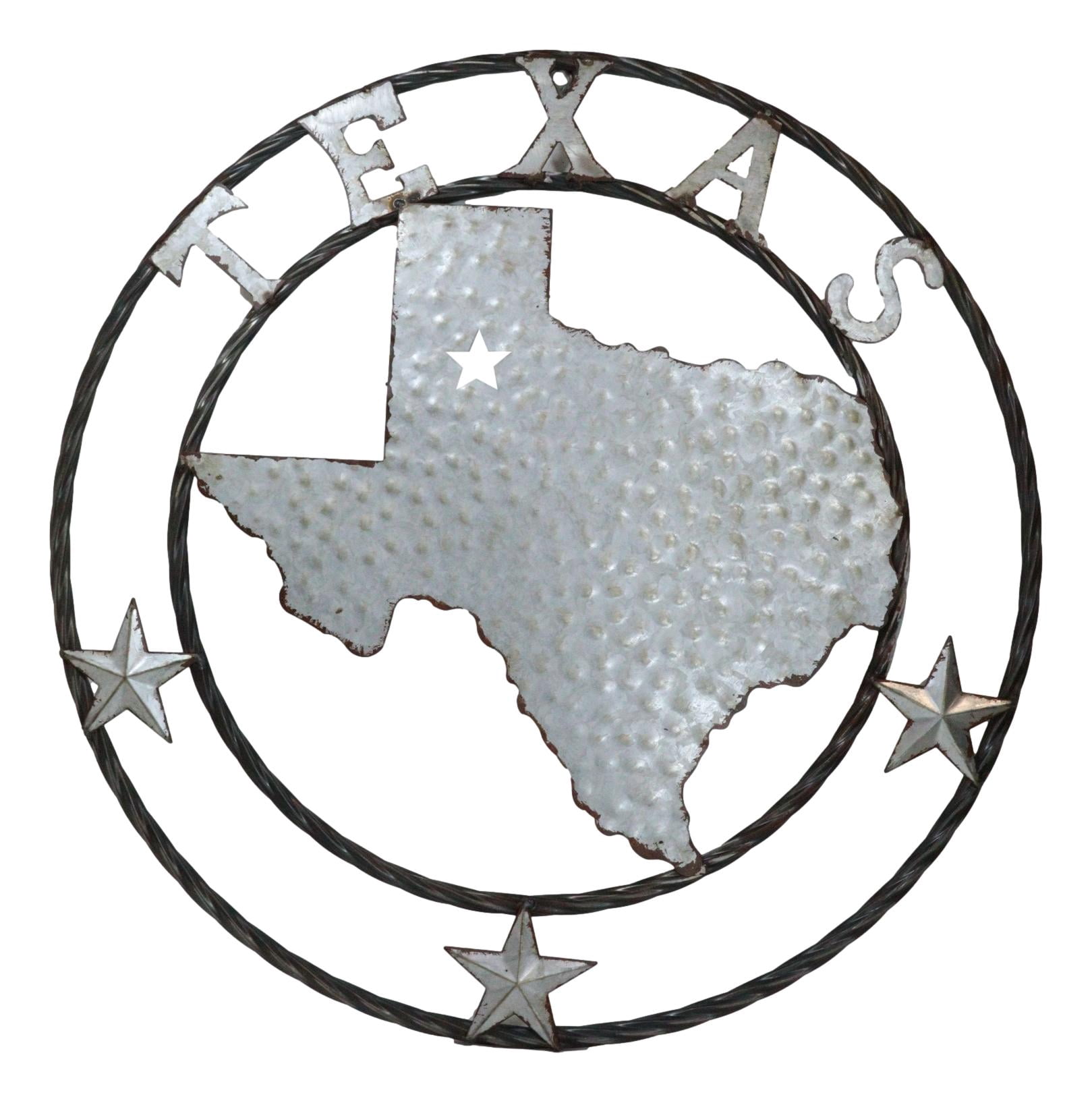 Large 24" Rustic Western Lone Star State Texas Galvanized Metal Wall ...