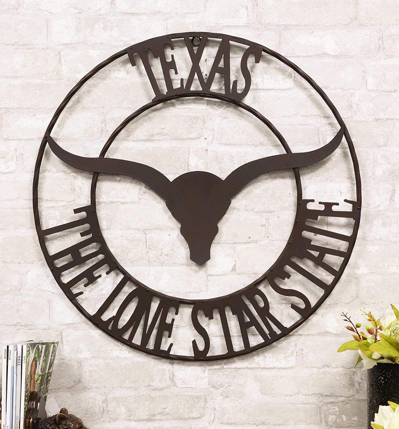 Large 24"W Rustic Western Texas Lone Star State Longhorn Bull Wall ...