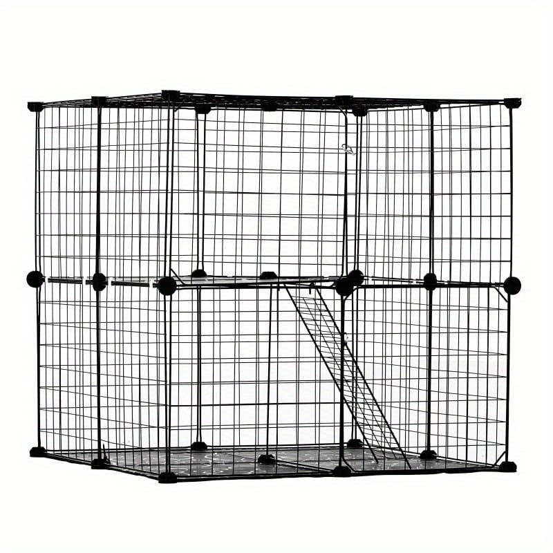 Large 28x28x28 Inch 2-Tier Metal Wire Cat Cage Playpen Catio with ...