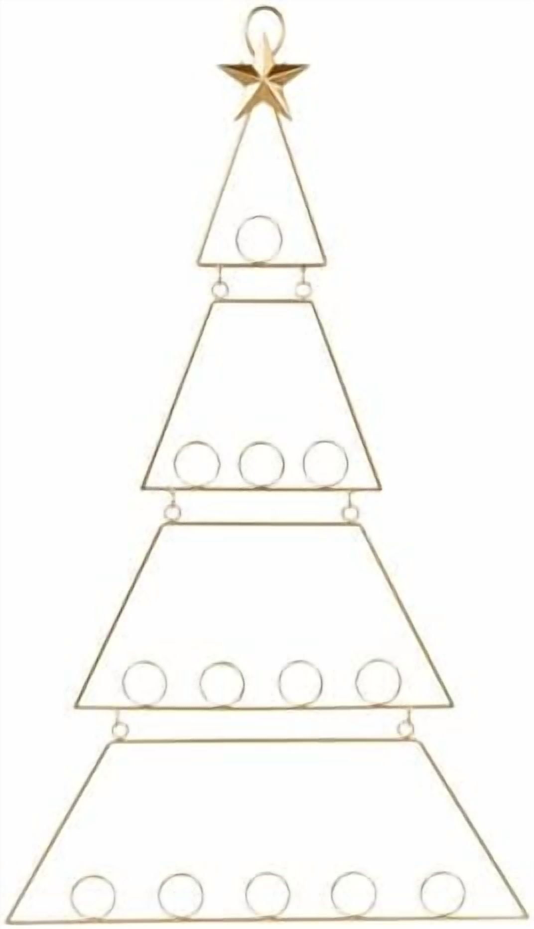 Large 29-Inch Tall Deluxe Elegant Gold Metal Hanging Christmas Tree ...